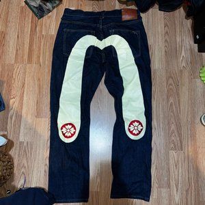 Evisu | Jeans | Evisu Daicock Flower Kamon Embroidery | Poshmark